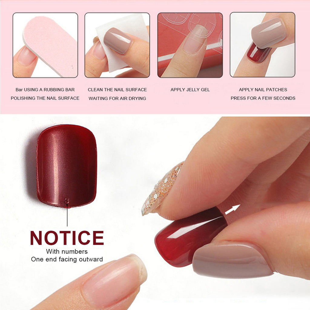 L136 Machine Press on Nails 24Pcs Black French Love Coffin Ballerina ...